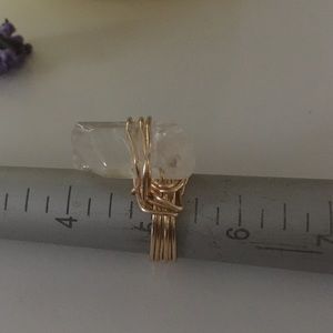 Jewelry | Rose Luster Quartz Stone Wire Wrapped Ring | Poshmark